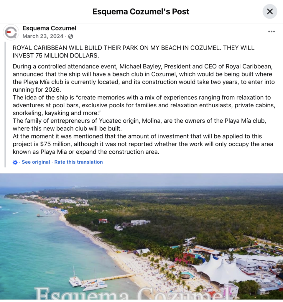 Playa Mia Will Be the Future Site of Royal Beach Club Cozumel - Moms at ...